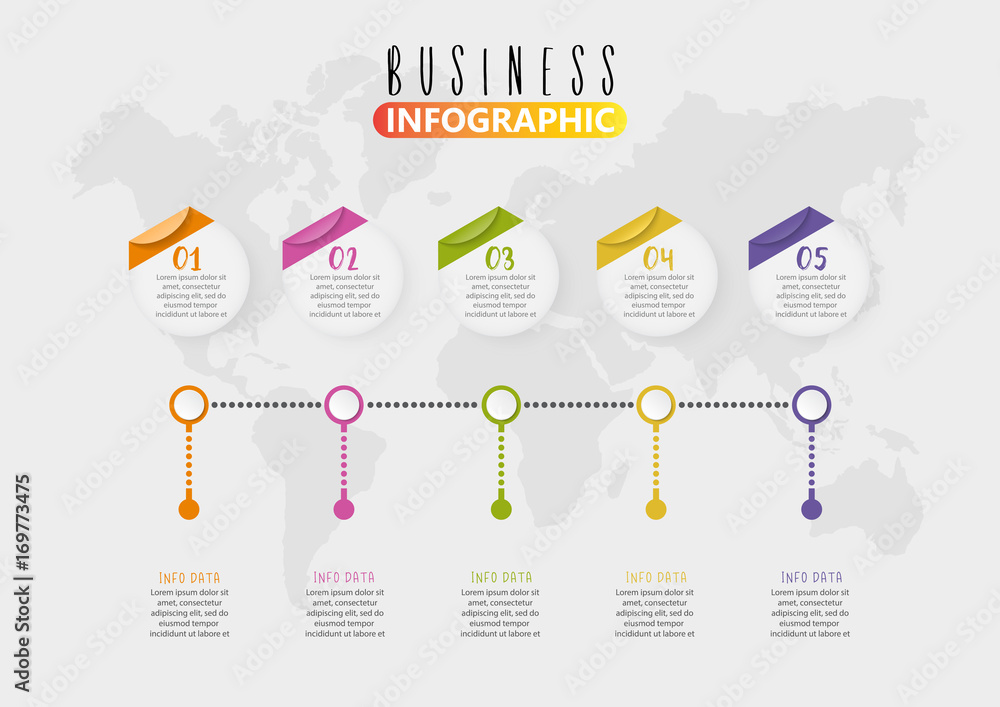 Business data visualization. Process chart. Abstract elements of graph ...