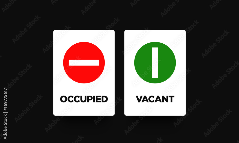 Occupied and Vacant Sign Flat Style Modern Design Stock Vector | Adobe ...