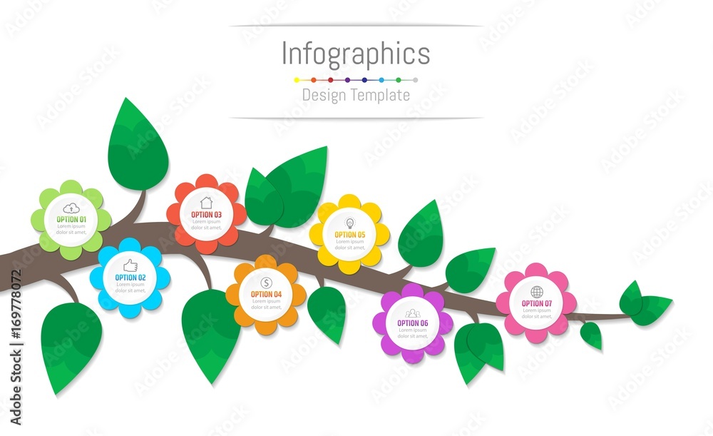 Infographic design elements for your business data with 7 options ...