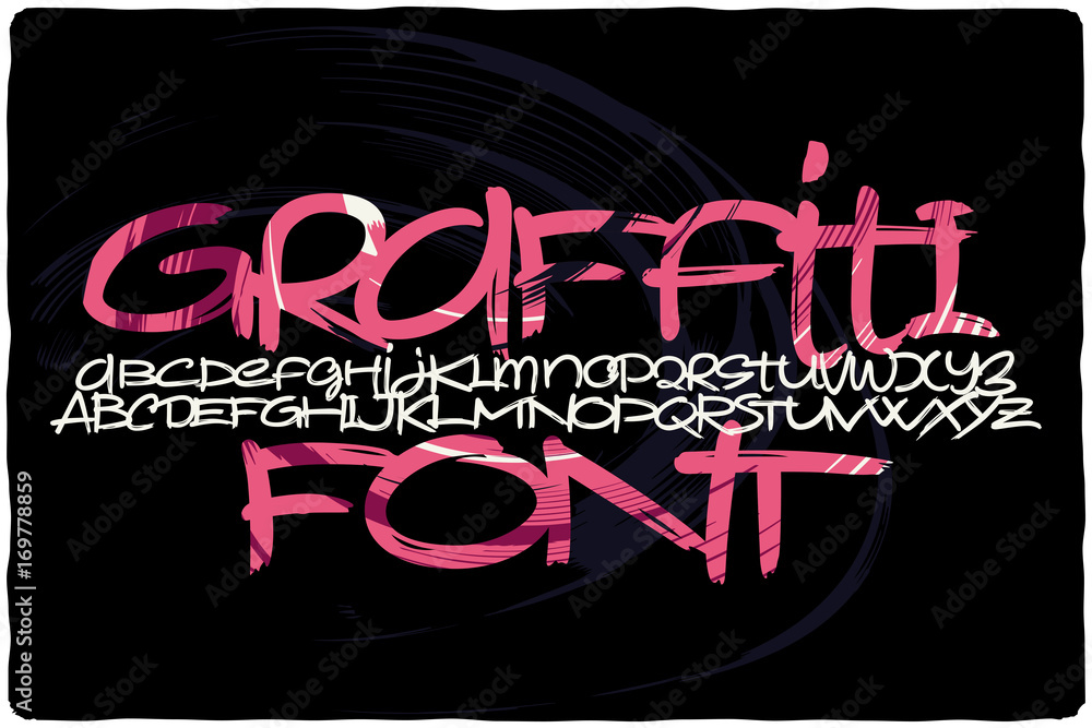 Graffiti font with colorful pink abstract background fill Stock Vector ...