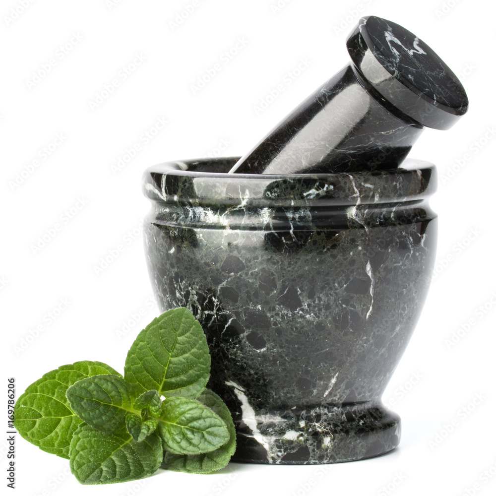 Marble stone mortar and pestle isolated on white background cutout ...
