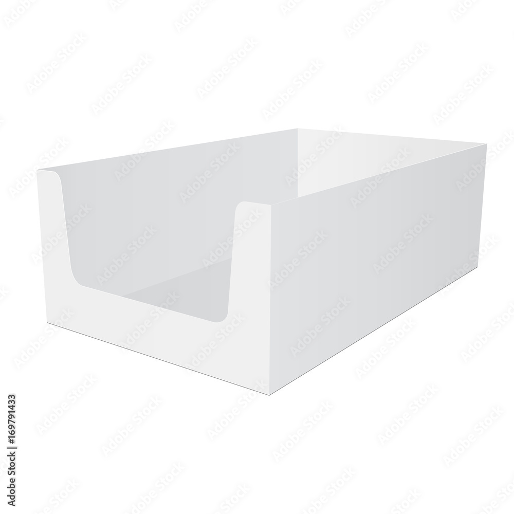 Retail shelf box packaging mockup isolated on white background. Vector ...