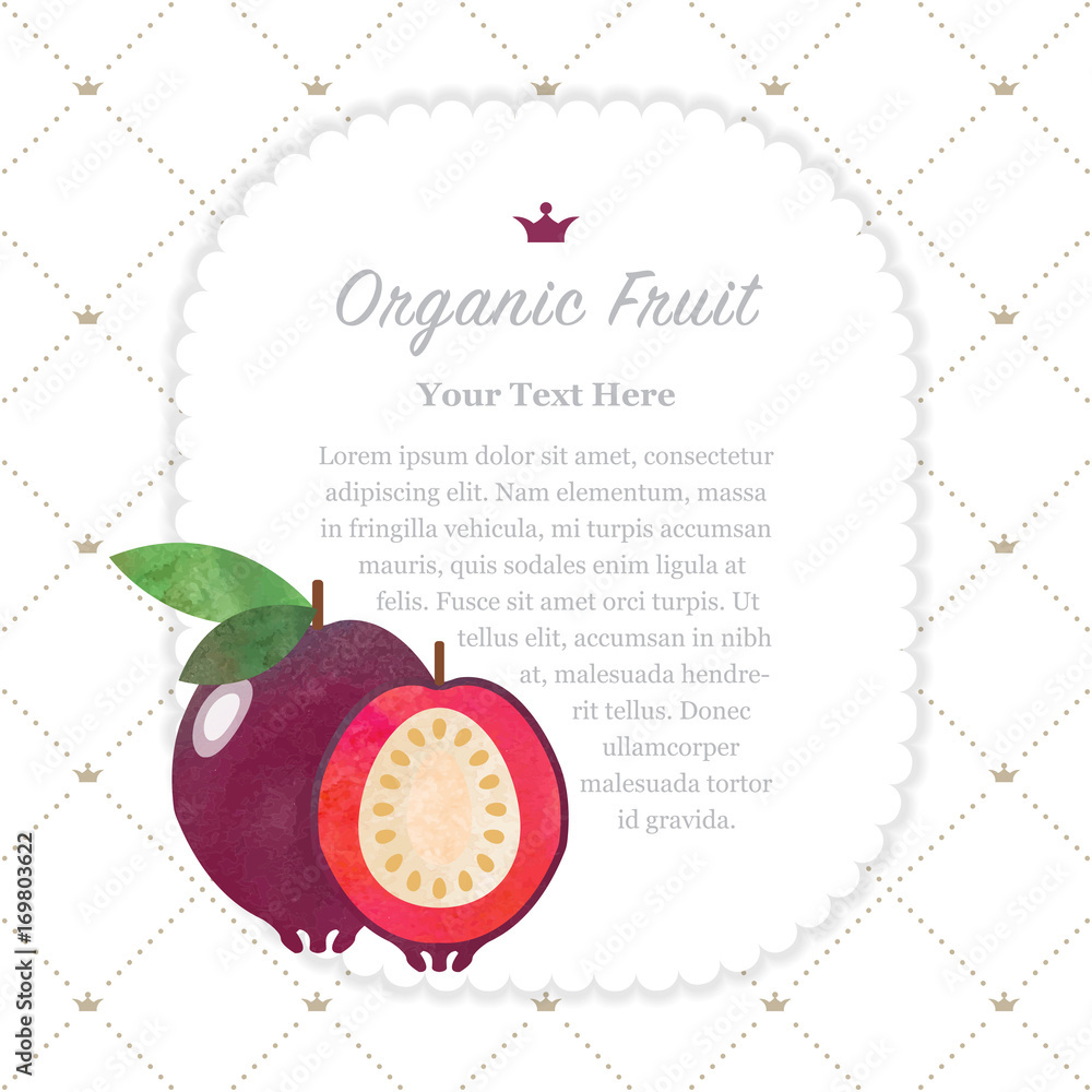 Colorful watercolor texture nature organic fruit memo frame strawberry ...