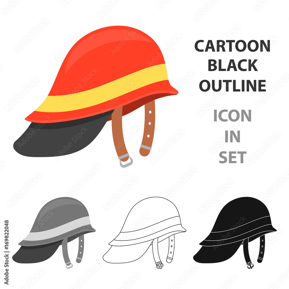 Firefighter Helmet icon cartoon. Single silhouette fire equipment icon ...