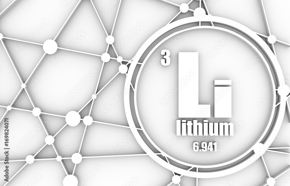 Lithium chemical element. Sign with atomic number and atomic weight ...