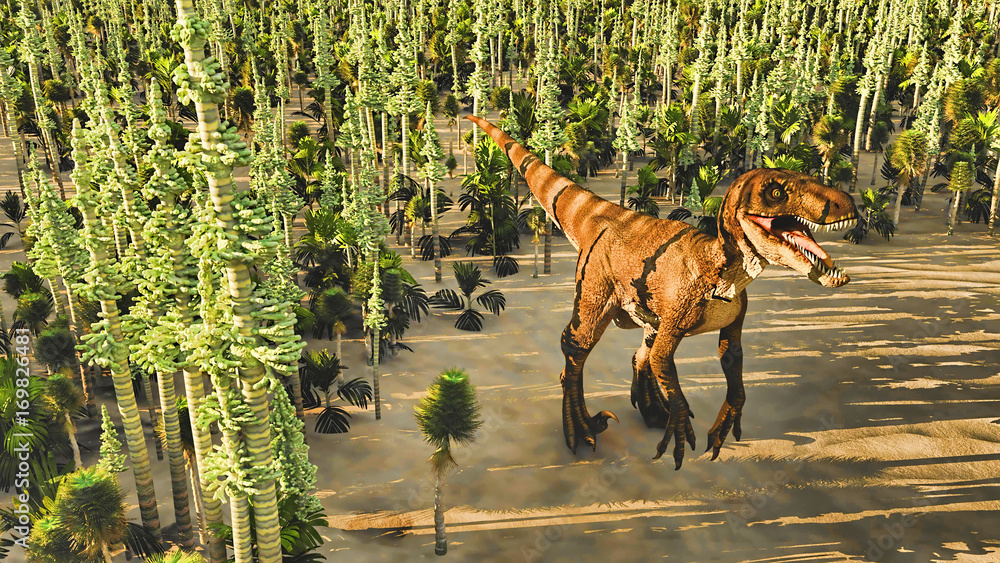 Velociraptor the dinosaur 3d rendering Stock Illustration | Adobe Stock