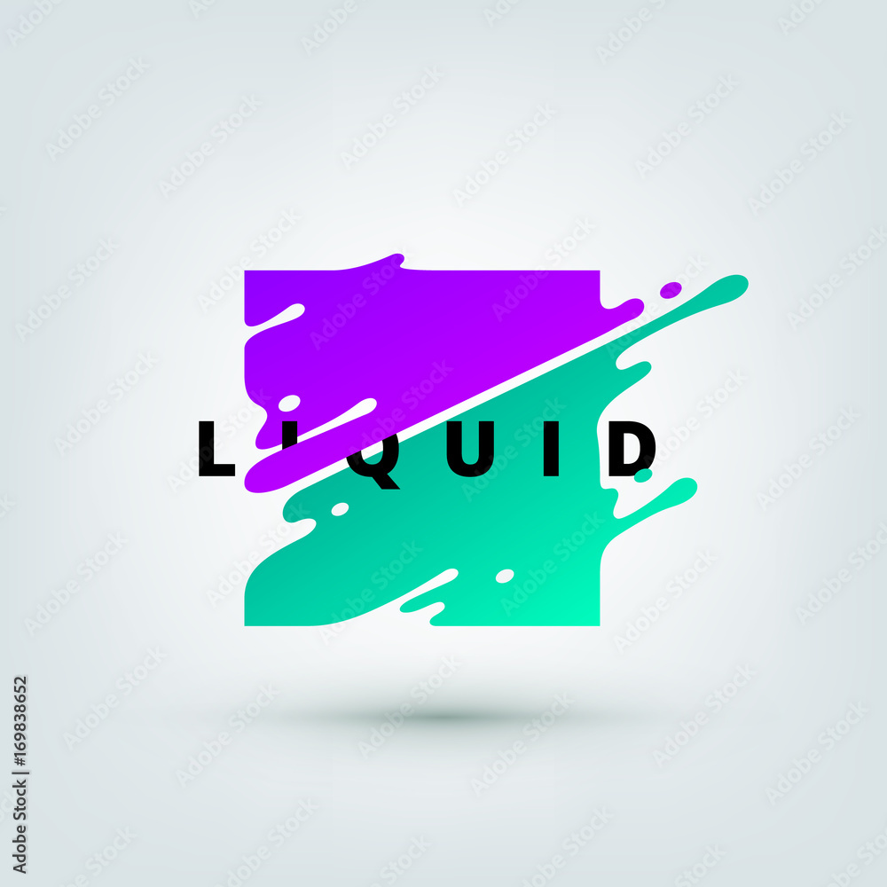 Vector illustration of abstract colored square. Abstract splash, liquid ...