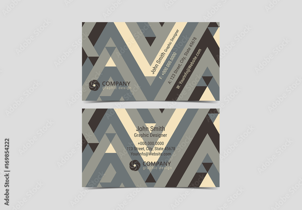 Multipurpose Business Card Layout with Geometric Elements 2 Stock ...