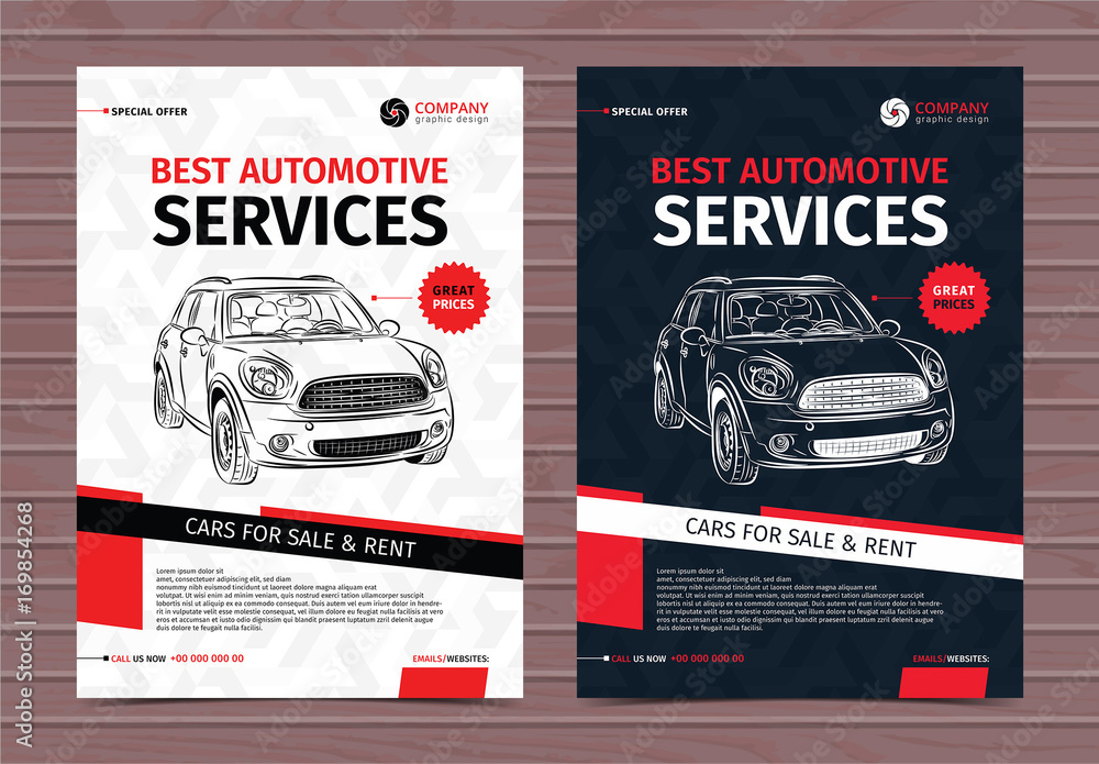 Automotive Services Flyer Layouts 8 Stock Template | Adobe Stock