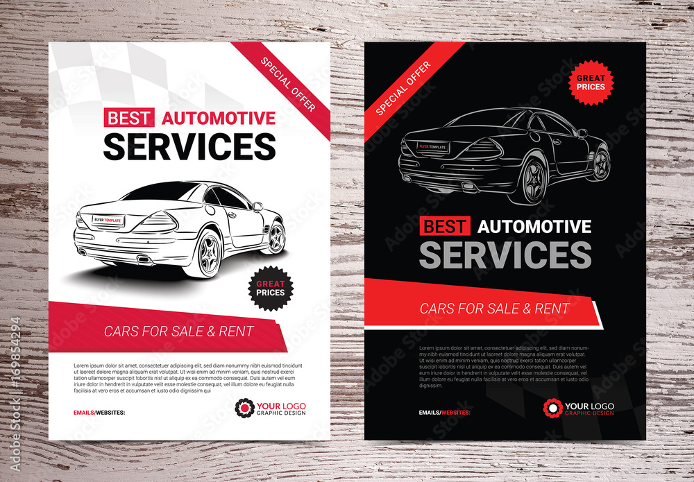 Automotive Services Flyer Layouts 9 Stock Template | Adobe Stock