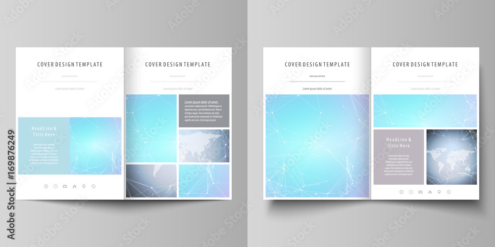 The minimalistic vector illustration of editable layout of two A4 ...