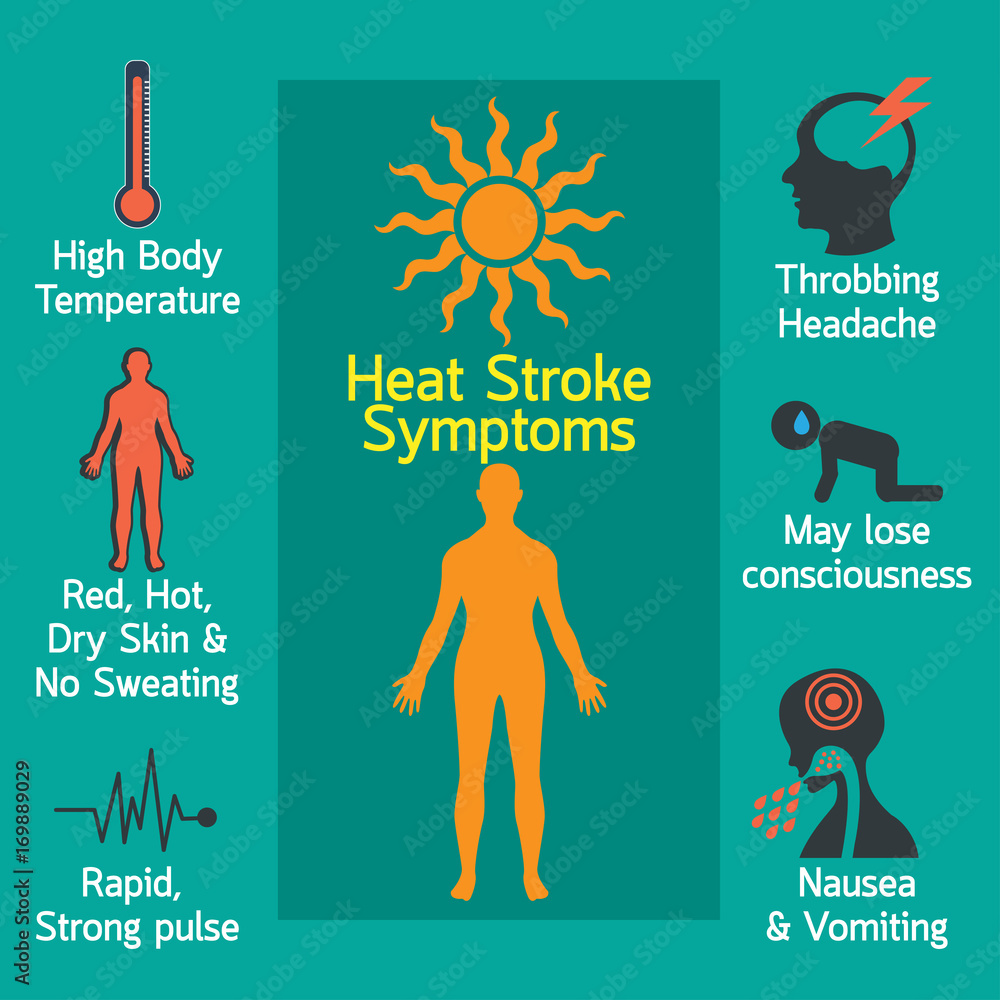 Heat stroke infographic vector illustration Stock Vector | Adobe Stock