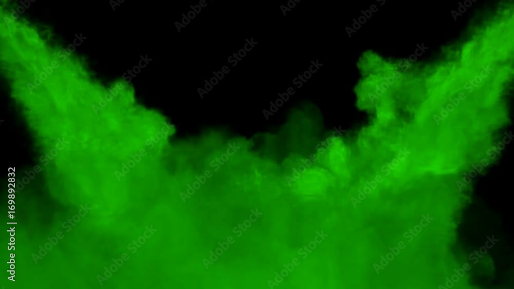 Animated streams of green toxic smoke filling up whole screen against ...