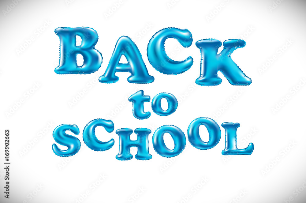 Back To School background. Balloon Lettering, colorful text. Rounded ...