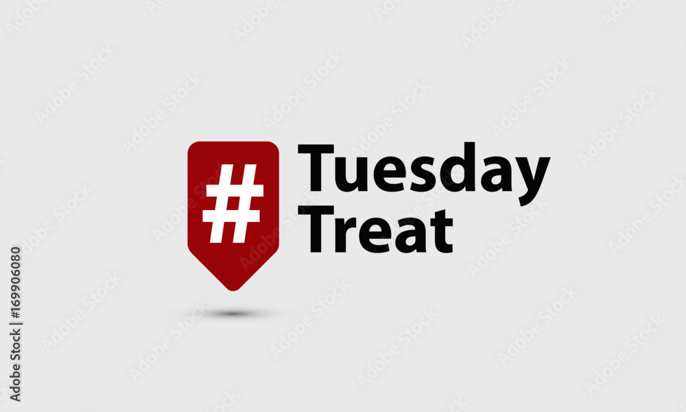 Tuesday Treat Hashtag Inside A Red Tag For Social Media (Vector ...