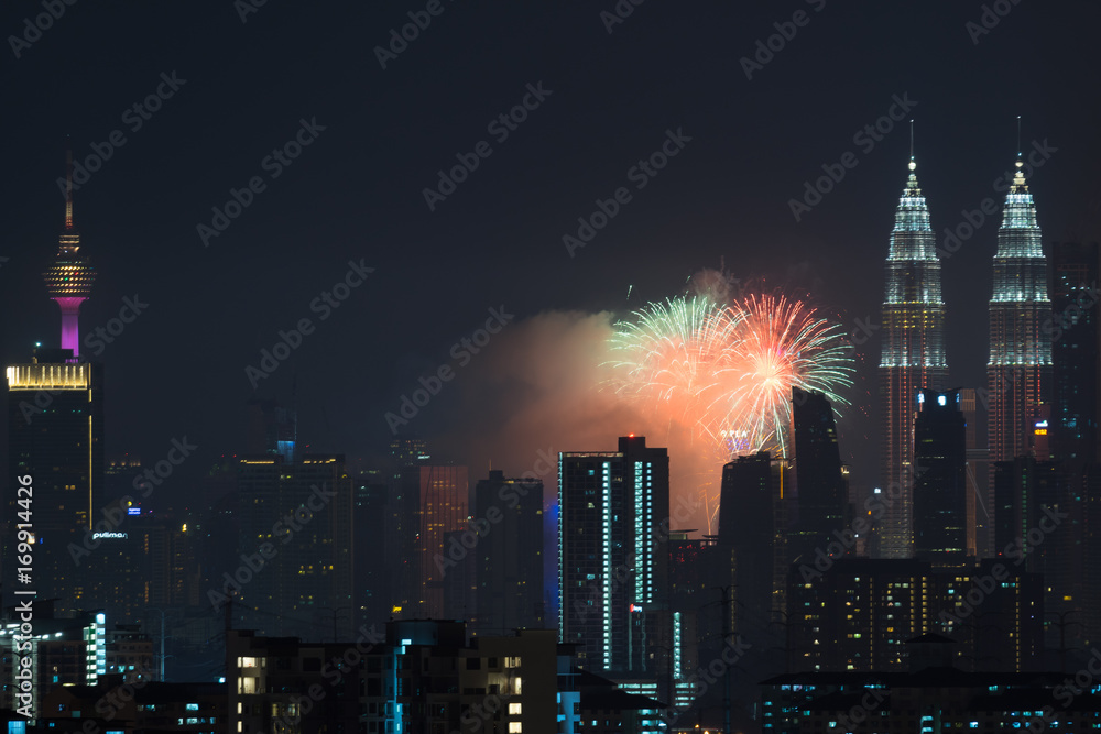 KUALA LUMPUR, MALAYSIA - 31ST AUGUST 2017; Fireworks show at Kuala ...