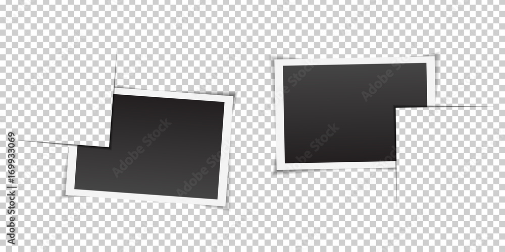 Vector set of isolated photo frames on the transparent background ...