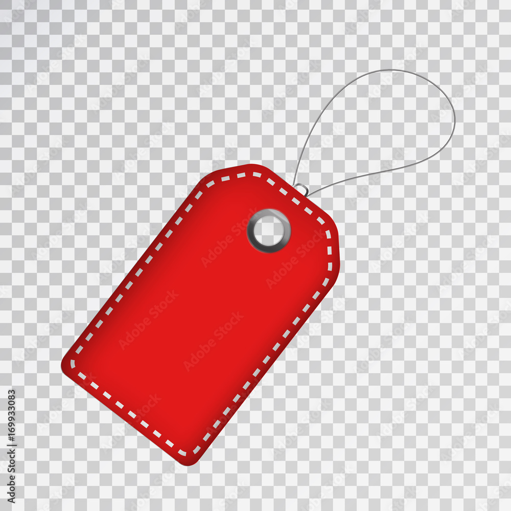Vector realistic isolated red price tag coupon for decoration and ...