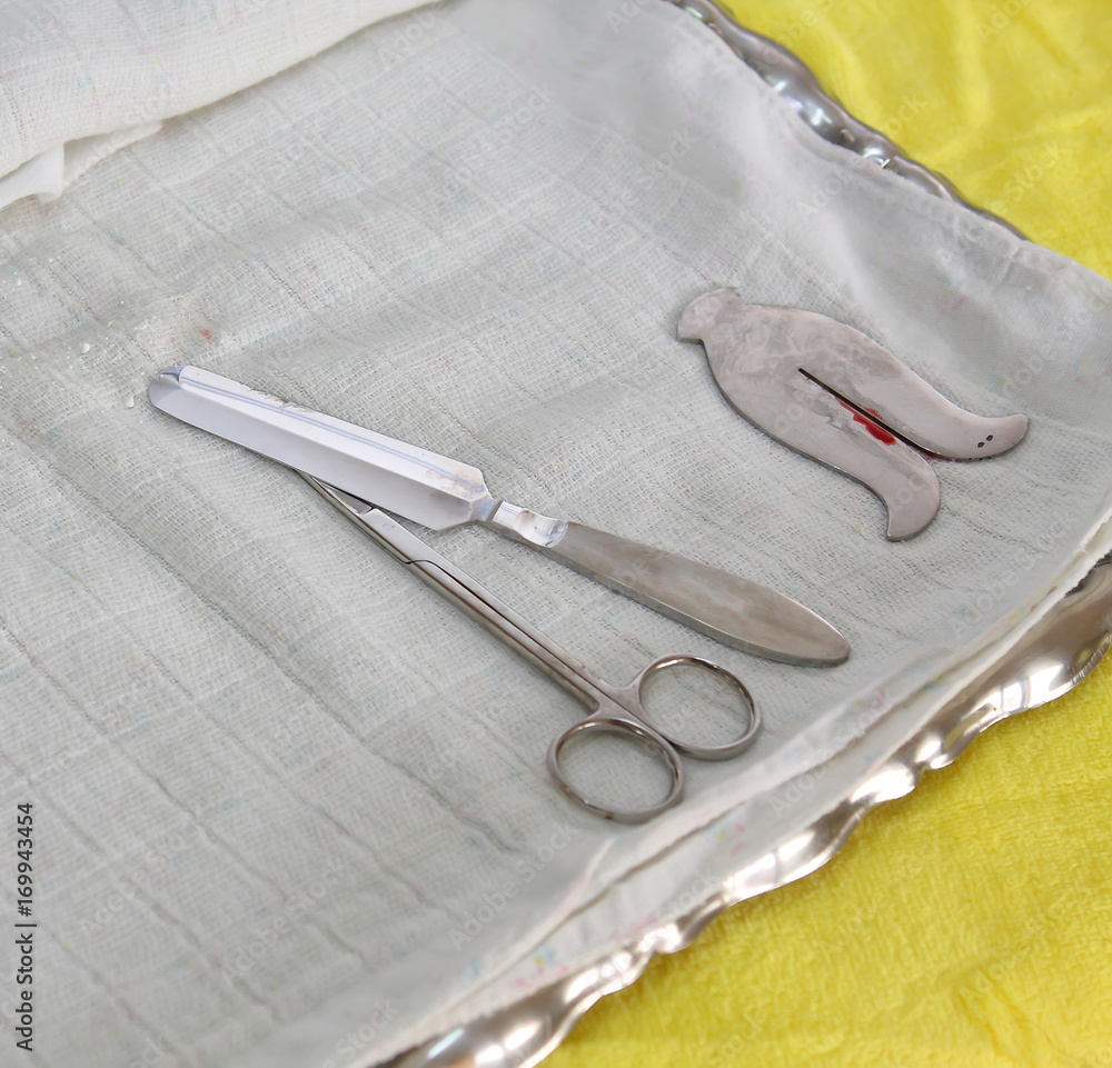 Jewish tradition. instruments for circumcision of babies Stock Photo ...