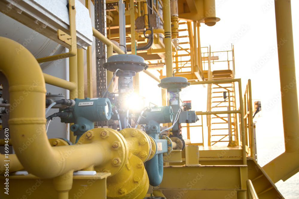 Pressure control valve in oil and gas process and controlled by Program ...