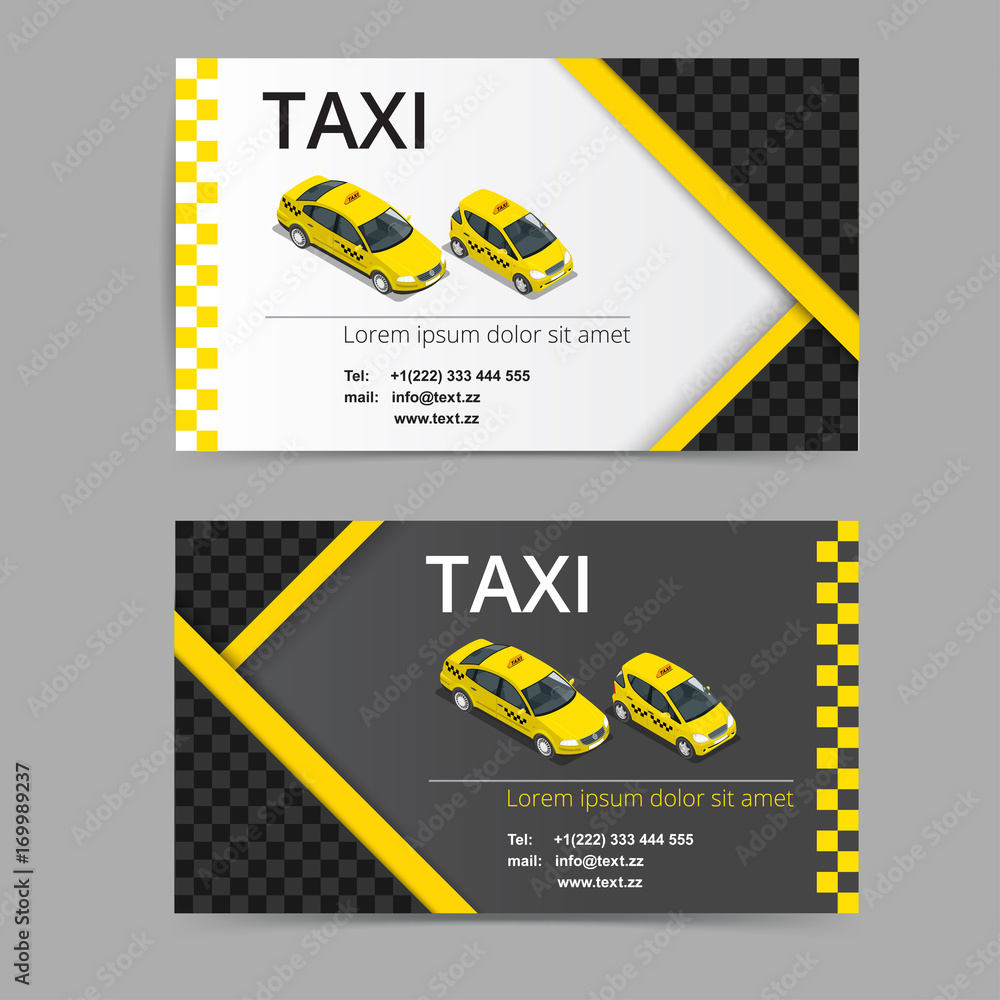 Business card design in black, white and yellow colors. Vector template ...