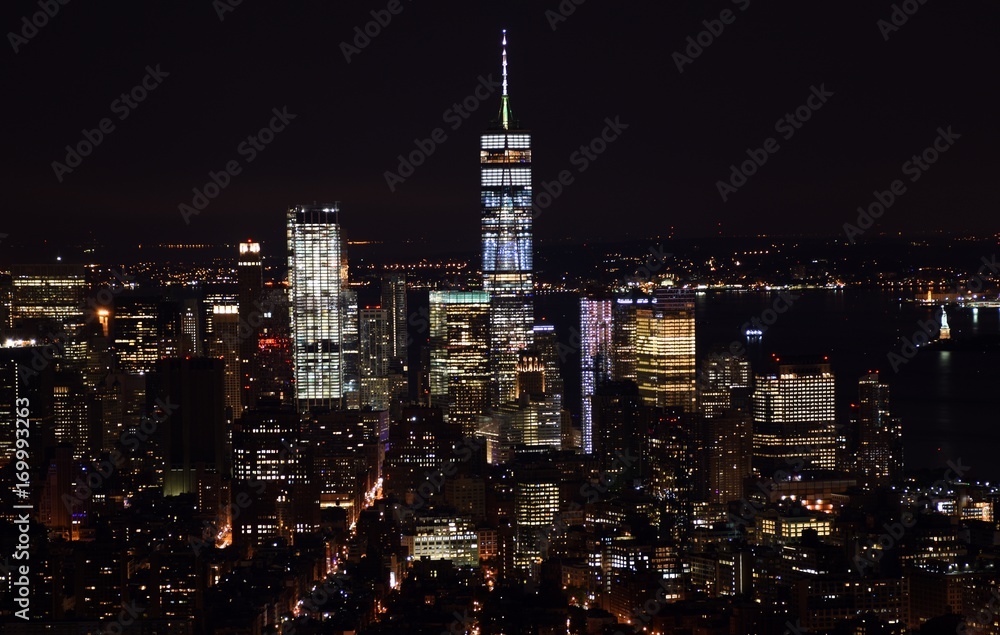 The Freedom Tower, Financial District, and the skyline of downtown ...