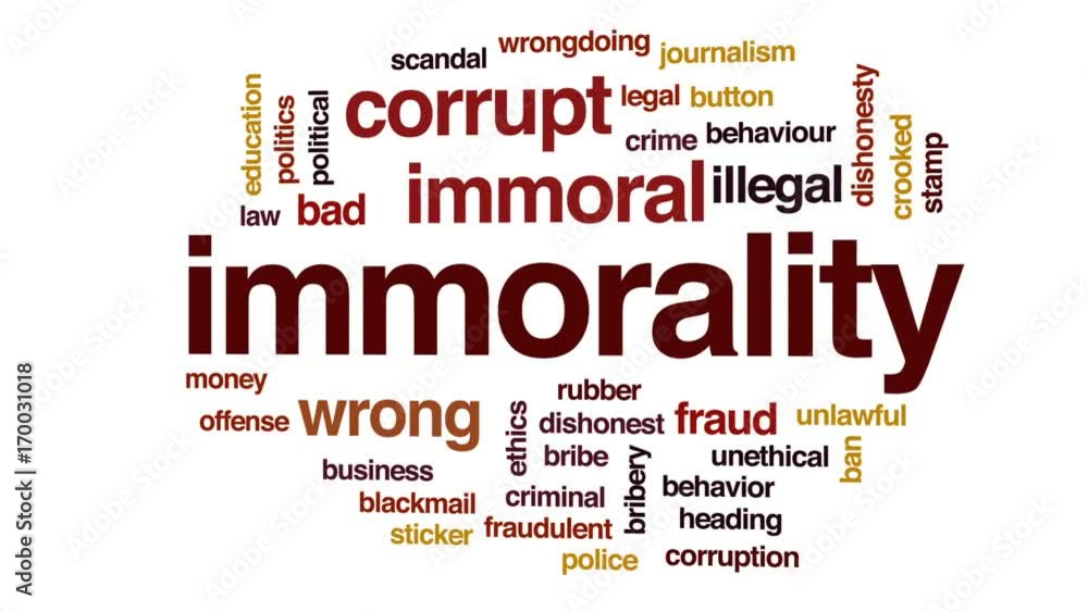 Immorality animated word cloud, text design animation. Stock Video ...