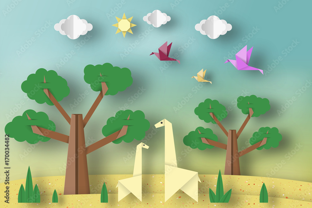 Paper Origami Concept. Stock Vector | Adobe Stock