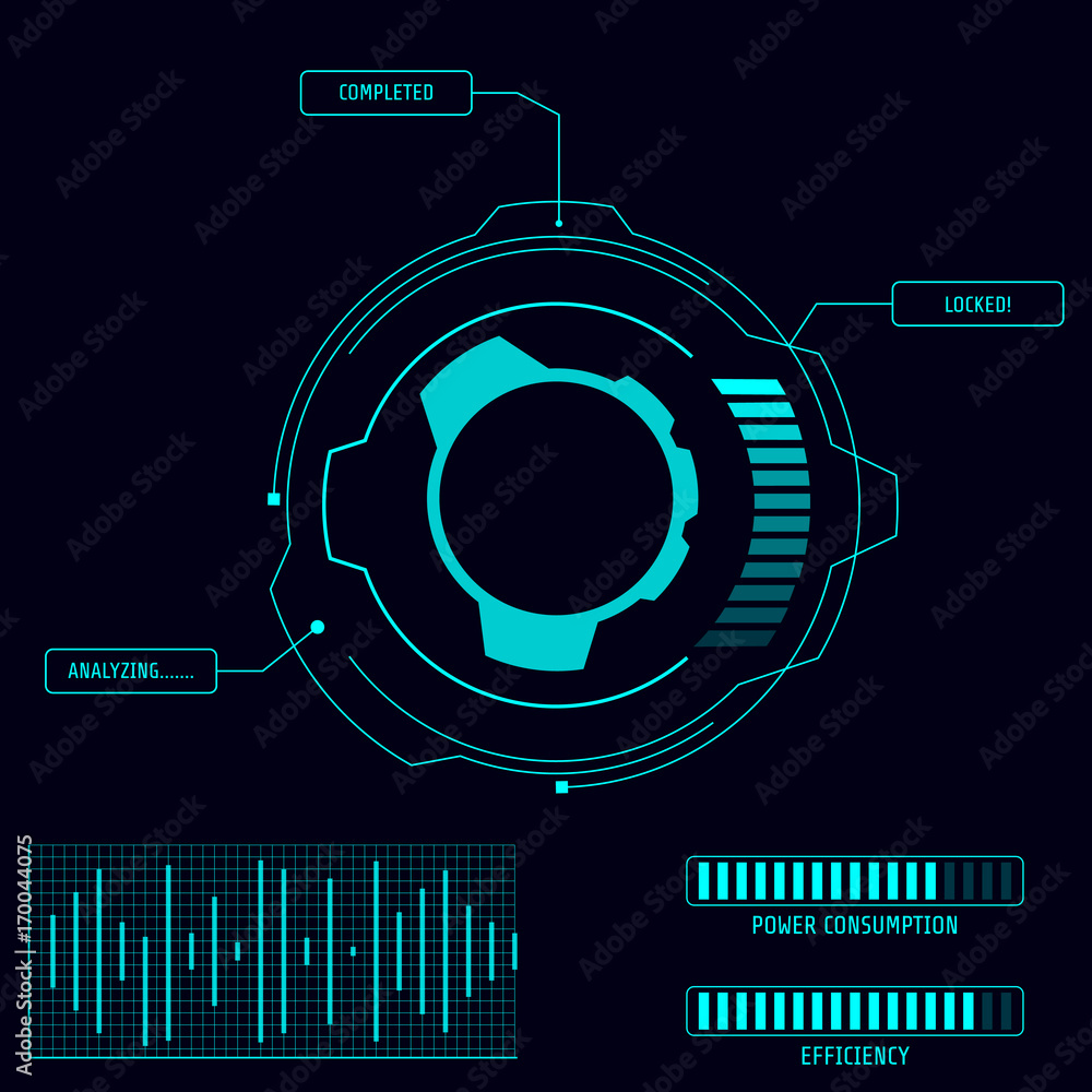 Abstract HUD Elements Graphic Virtual User Interface Control Panel ...