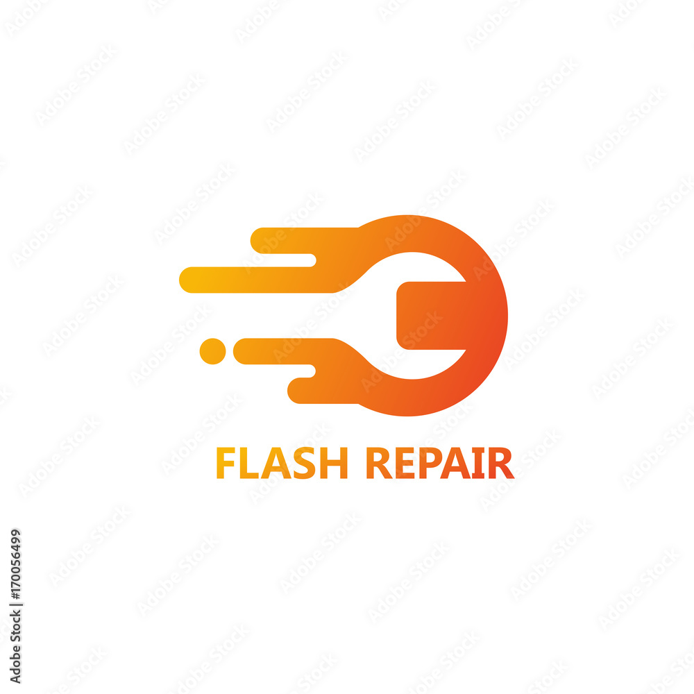 Flash Repair Logo Template Design Stock Vector | Adobe Stock