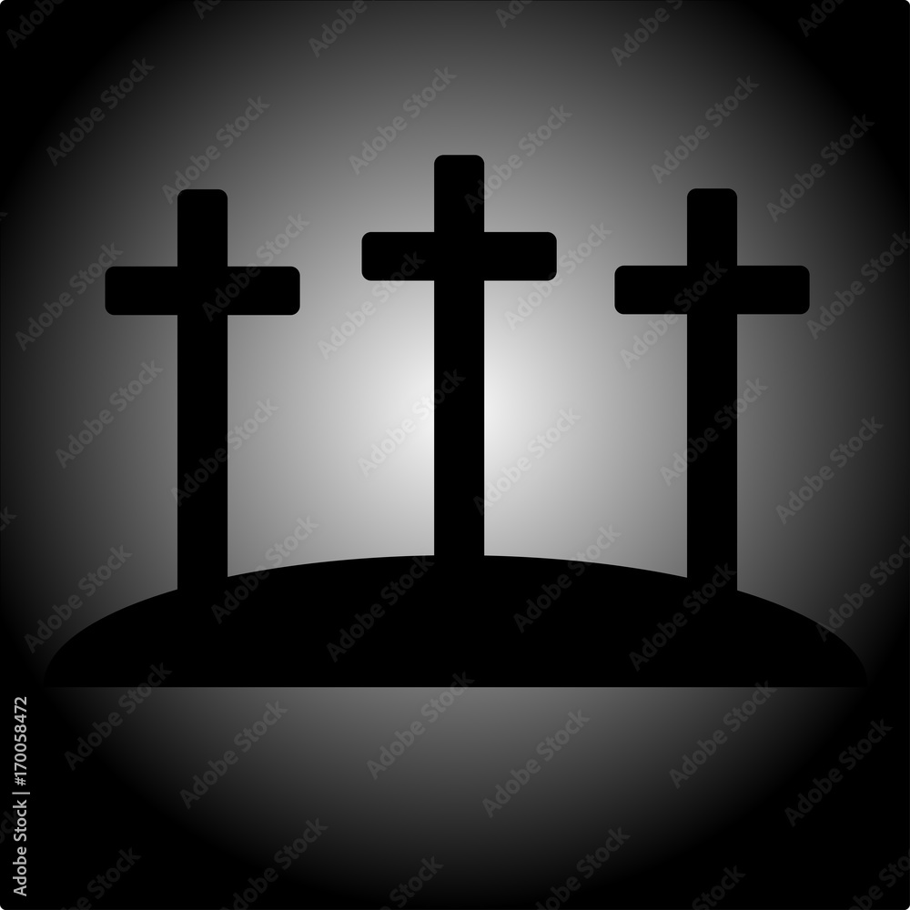 Simple calvary icon with three crosses vector EPS 10 Stock Vector ...