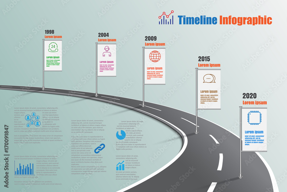 Business road map timeline infographic icons designed for abstract ...