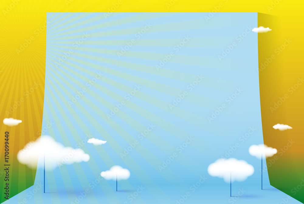 Photo studio background and volumetric clouds for your promotion ...