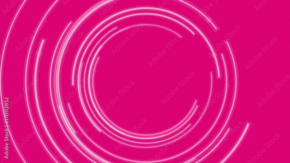 Abstract bright pink tech circles motion background. Video seamless ...