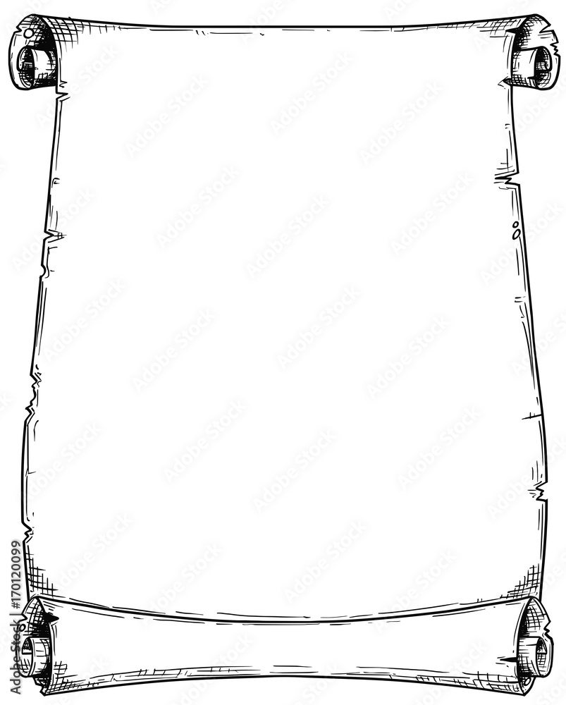 Cartoon Drawing of Empty Background Scroll Stock Vector | Adobe Stock
