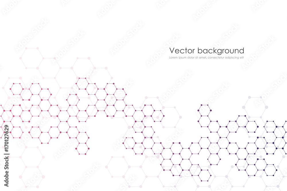 Hexagonal structure molecule dna of neurons system, genetic and ...