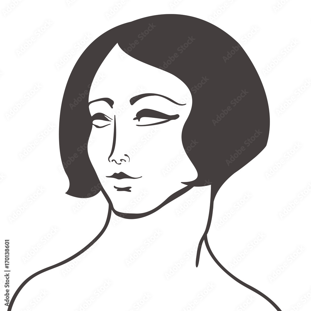 Black beauty woman face vector isolated Stock Vector | Adobe Stock