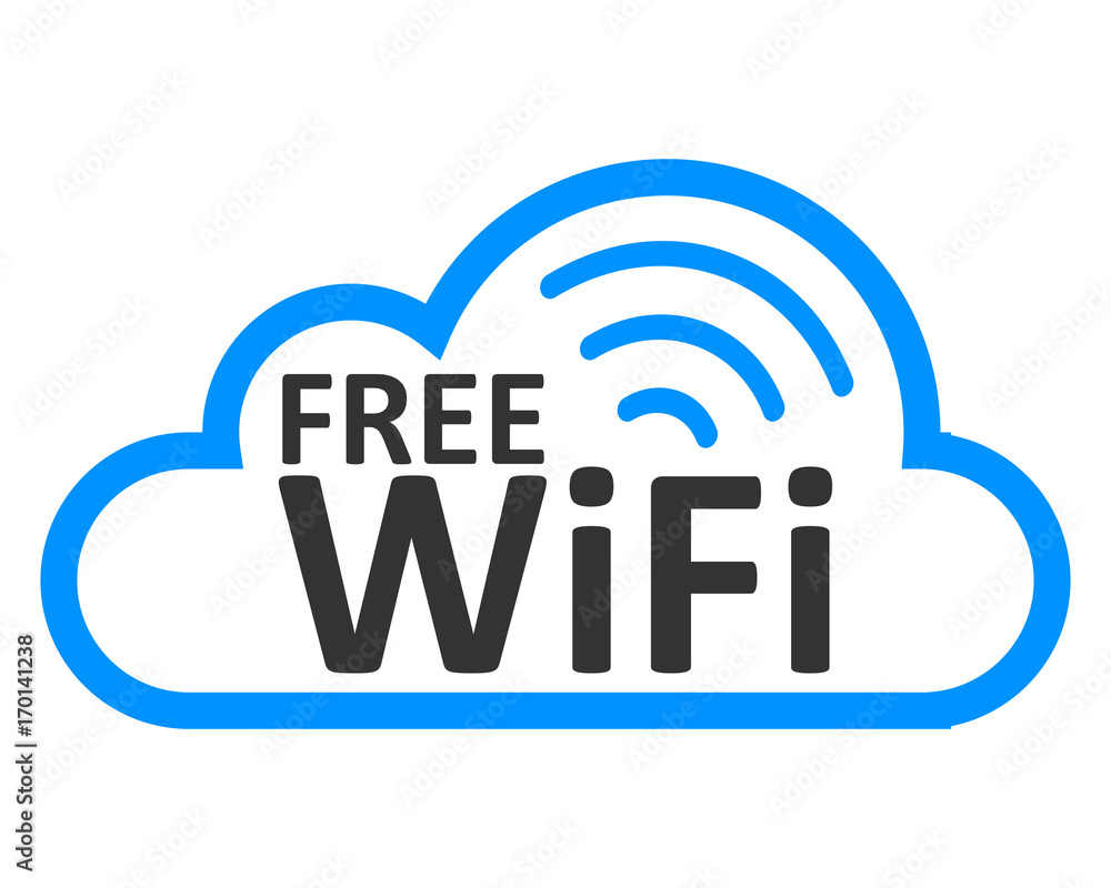 Free wifi logo zone in cloud – stock vector Stock Vector | Adobe Stock