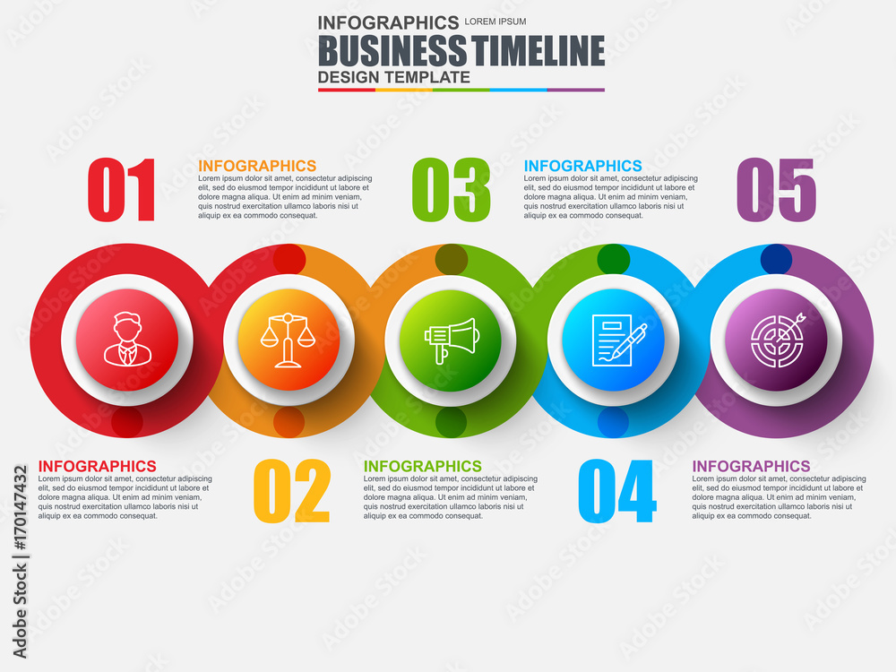Presentation business 3d timeline infographics vector design template ...