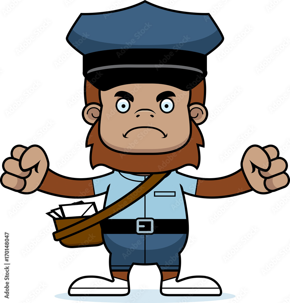 Cartoon Angry Mail Carrier Sasquatch Stock Vector | Adobe Stock