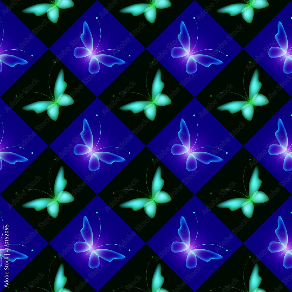 Seamless background with bright colorful butterflies . Stock ...