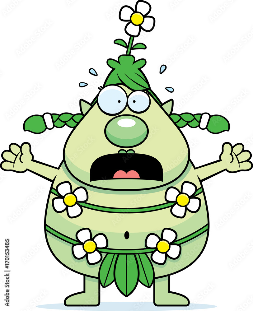Scared Cartoon Forest Sprite Stock Vector | Adobe Stock