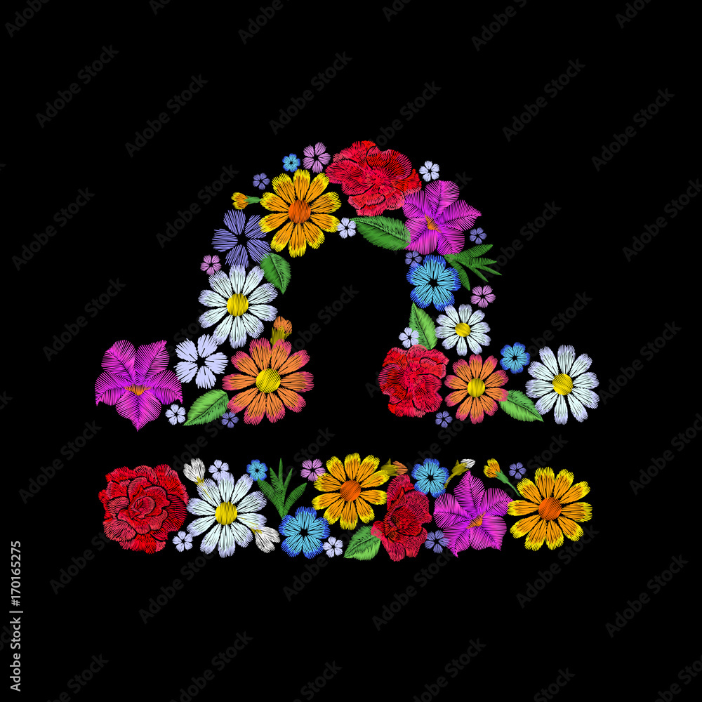 Libra zodiac sign flower arrangement. Horoscope astrology fashion ...