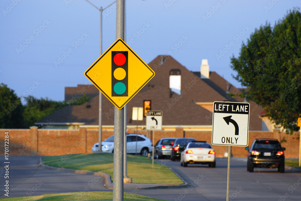 Stop Light Ahead Sign