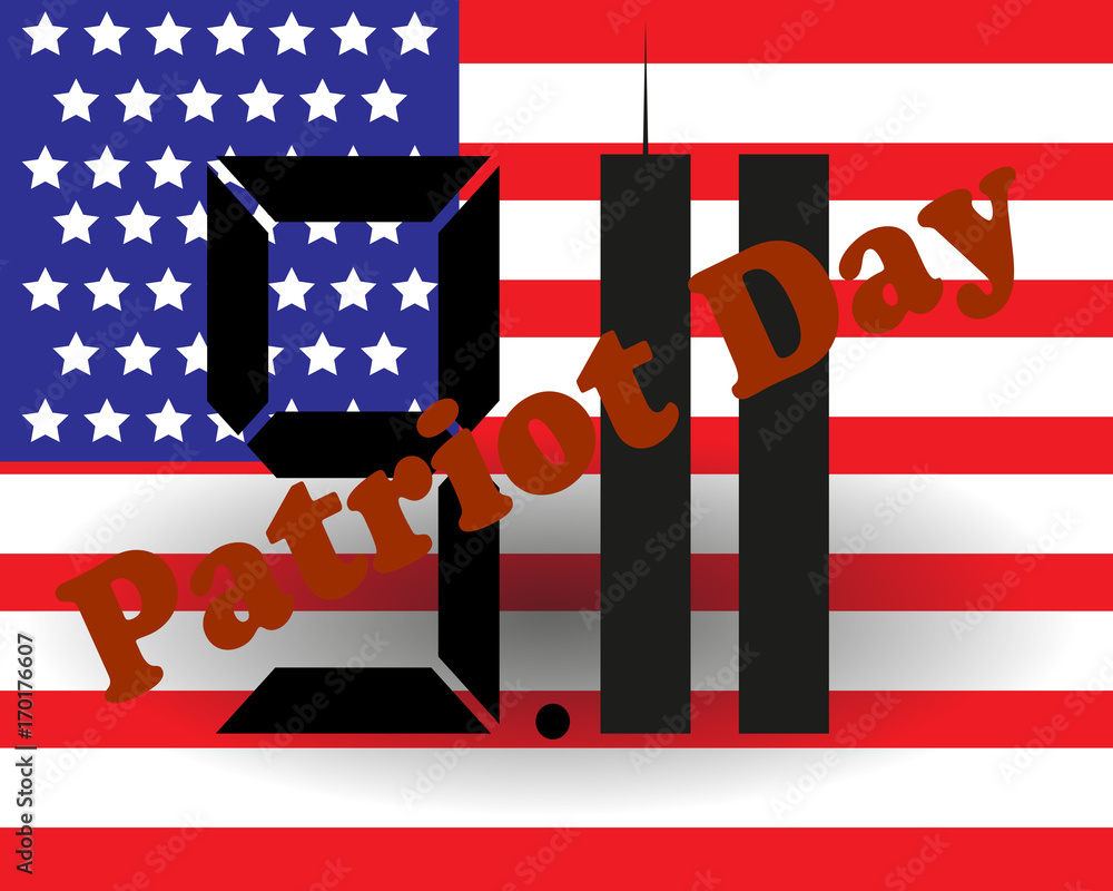 9.11 Patriot Day American Flag stripes. Poster Template. Vector ...