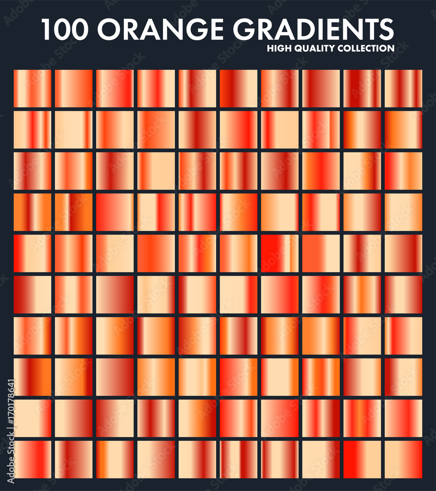 Orange chrome gradient set,pattern,template.Sun,fruits colors for ...