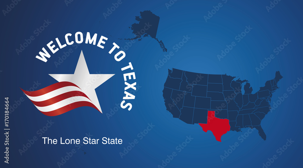 Welcome to Texas USA map banner logo icon Stock Vector | Adobe Stock