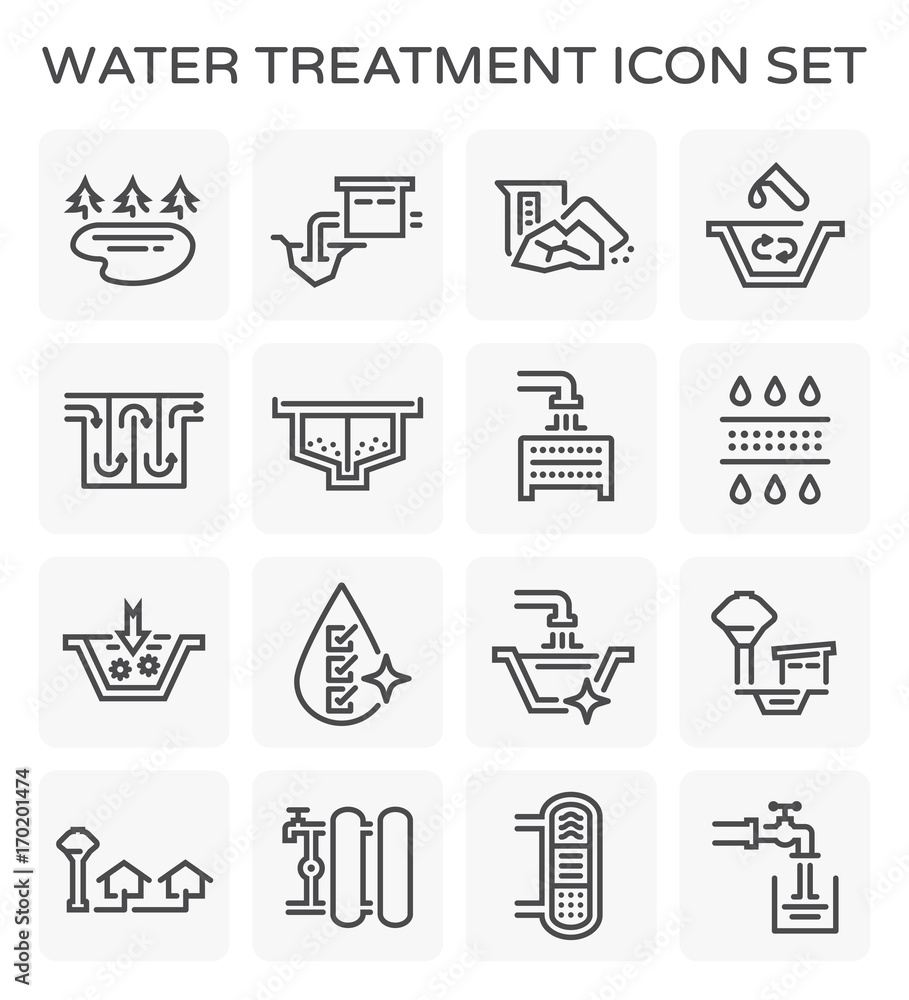 Water treatment plant and water filter and wastewater or waste water ...