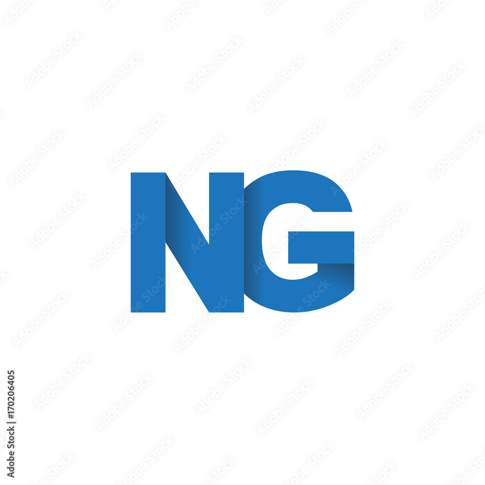 Initial letter logo NG, overlapping fold logo, blue color Stock Vector ...