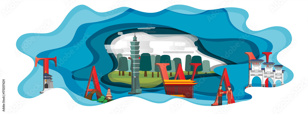 Travel infographic.Taiwan infographic,Taiwan lettering and famous ...